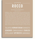 Rocco Personalized Name Meaning Art Prints – Name Stories