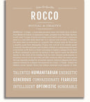 Rocco Personalized Name Meaning Art Prints – Name Stories