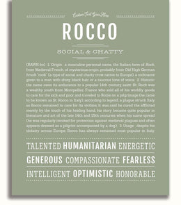 Rocco Personalized Name Meaning Art Prints – Name Stories