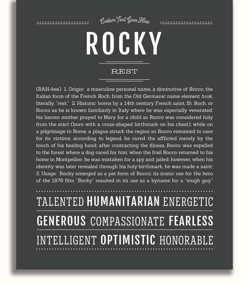 Rocky | Name Art Print – Name Stories