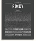 Rocky Personalized Name Meaning Art Prints – Name Stories