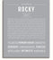 Rocky Personalized Name Meaning Art Prints – Name Stories