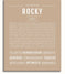 Rocky | Name Art Print – Name Stories