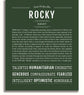 Rocky Personalized Name Meaning Art Prints – Name Stories