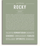 Rocky Personalized Name Meaning Art Prints – Name Stories