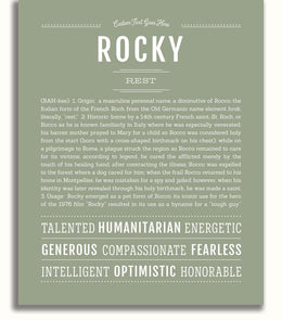 Rocky | Name Art Print – Name Stories