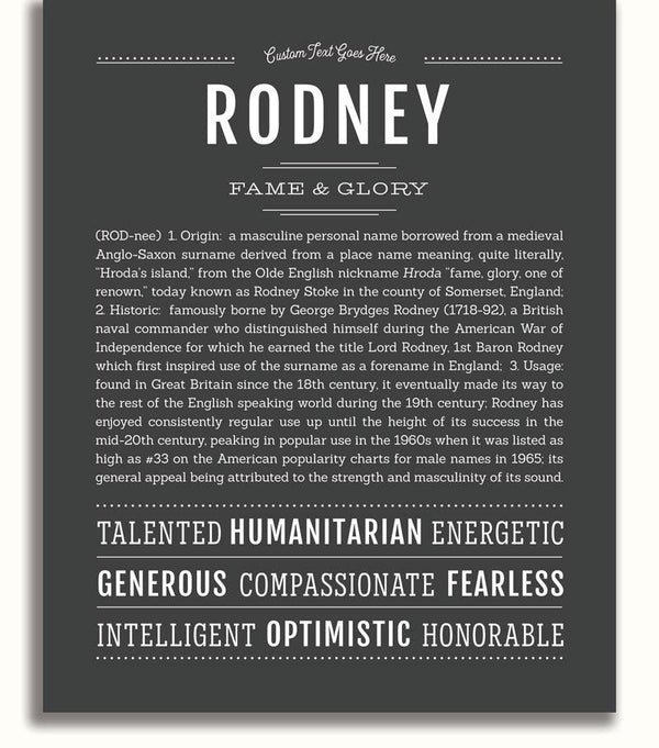 Rodney | Name Art Print - Personalized Custom Gifts – Name Stories