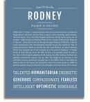 Rodney | Name Art Print – Name Stories