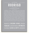 Rodrigo | Name Art Print – Name Stories