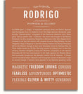 Rodrigo Personalized Name Meaning Art Prints – Name Stories