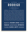 Rodrigo Personalized Name Meaning Art Prints – Name Stories