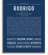 Rodrigo Personalized Name Meaning Art Prints – Name Stories