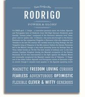 Rodrigo Personalized Name Meaning Art Prints – Name Stories