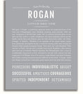 Rogan Personalized Name Meaning Art Prints – Name Stories