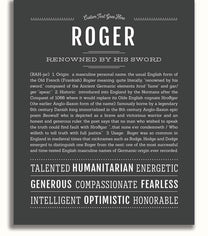 Roger | Name Art Print – Name Stories