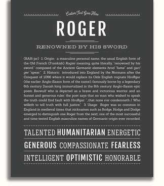 Roger | Name Art Print – Name Stories