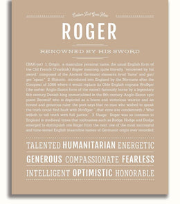 Roger | Name Art Print – Name Stories