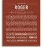 Roger Personalized Name Meaning Art Prints – Name Stories