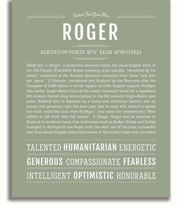 Roger | Name Art Print – Name Stories