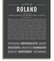 Roland Personalized Name Meaning Art Prints – Name Stories