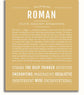 Roman Personalized Name Meaning Art Prints – Name Stories
