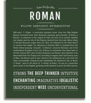 Roman Personalized Name Meaning Art Prints – Name Stories