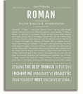 Roman Personalized Name Meaning Art Prints – Name Stories