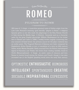 Romeo | Name Art Print – Name Stories