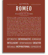 Romeo Personalized Name Meaning Art Prints – Name Stories