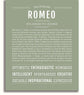 Romeo Personalized Name Meaning Art Prints – Name Stories