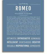Romeo Personalized Name Meaning Art Prints – Name Stories