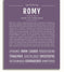 Romy Personalized Name Meaning Art Prints – Name Stories