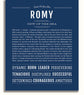 Romy Personalized Name Meaning Art Prints – Name Stories