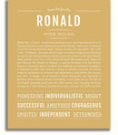 Ronald Personalized Name Meaning Art Prints – Name Stories