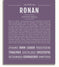 Ronan Personalized Name Meaning Art Prints – Name Stories