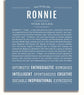 Ronnie Personalized Name Meaning Art Prints – Name Stories
