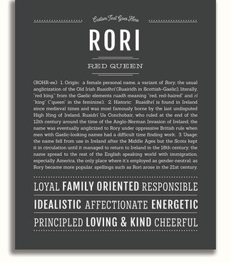Rori | Name Art Print – Name Stories