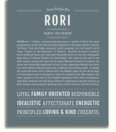 Rori | Name Art Print – Name Stories