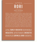 Rori | Name Art Print – Name Stories