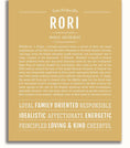 Rori | Name Art Print – Name Stories