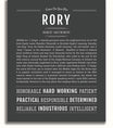 Rory Personalized Name Meaning Art Prints – Name Stories