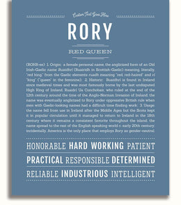 Rory (female) | Name Art Print – Name Stories