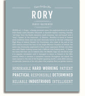 Rory Personalized Name Meaning Art Prints – Name Stories