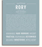 Rory Personalized Name Meaning Art Prints – Name Stories
