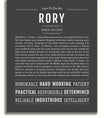 Rory (male) | Name Art Print – Name Stories