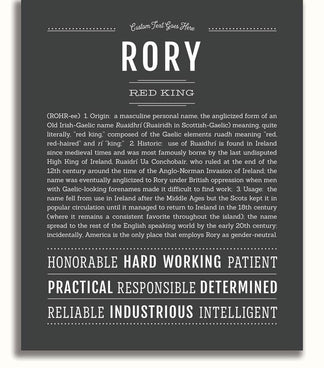Rory (male) | Name Art Print – Name Stories