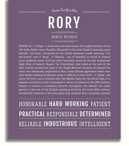 Rory (male) | Name Art Print – Name Stories