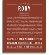 Rory (male) | Name Art Print – Name Stories