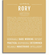 Rory Personalized Name Meaning Art Prints – Name Stories
