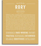Rory Personalized Name Meaning Art Prints – Name Stories
